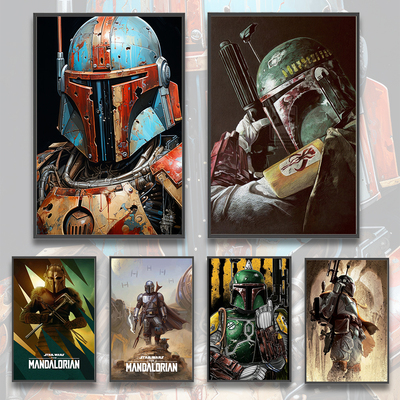 Star Wars Mandalorian Poster Figures Home Decoration Paint