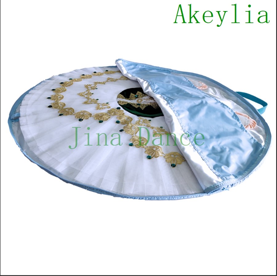 Akeylia 加厚专业芭蕾TUTU包收纳袋天蓝防水防尘便携玫红色侧拉链