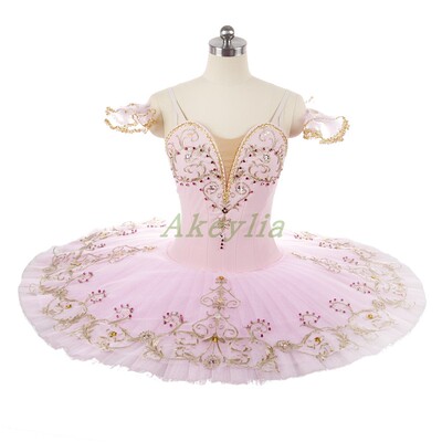 Akeylia浅粉色专业芭蕾tutu儿童量身定制睡美人紫丁香成人比赛服