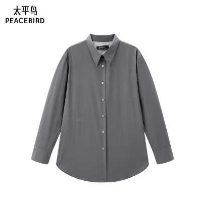 太平鸟大师系列女士高端通勤新款精致刺绣长袖衬衫上衣A1CAF130A