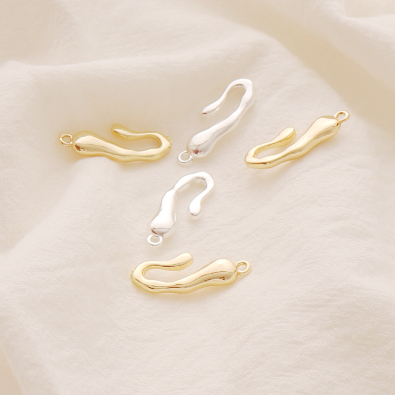 14K银色保色素款连接问号吊坠手链项链挂钩diy饰品手工材料配件_虎窝淘