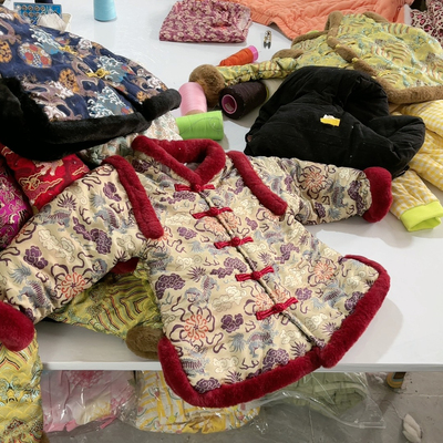 宝宝手工棉花棉衣 男童拜年服冬 中国风新中式儿童新年装过年战袍