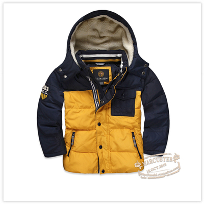 男童棉衣大童拼色加厚外套