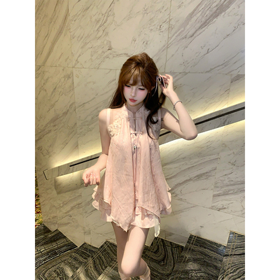 【瑞茜】 粉黛霓裳 国风新中式原创设计宽松上衣短裙 R2298-1L