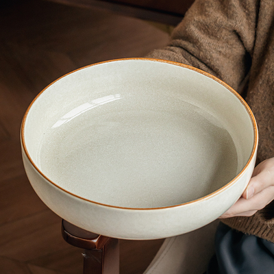 巷子尾〖复古简约感〗加厚菜碗大号家用陶瓷深盘2026新款汤盘微瑕