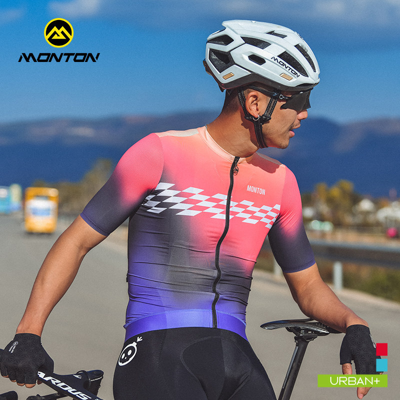 Monton脉腾23年短袖骑行服男款夏季舒适透气公路车服短上衣卡丁_虎窝淘