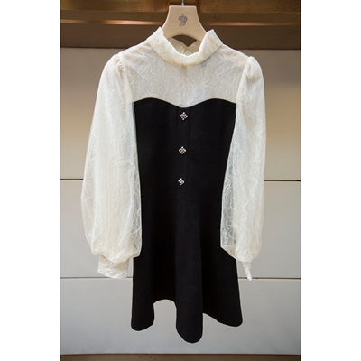 专柜正品秋冬时尚蕾丝P0660163艾薇针织连衣裙2380元