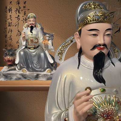 新款药王菩萨神像孙思邈医圣神医华佗菩萨药圣药王爷摆件汉白玉瓷