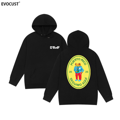 嘻哈Bad bunny贝尼托dtmf潮牌hip hop饶舌青蛙连帽卫衣男女帽衫