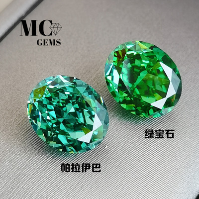 雷迪恩冰花切宝石帕拉伊巴绿碧玺原创设计未镶嵌戒指戒面配石裸石