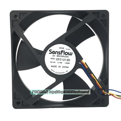 原装Sensflow EFC1212D 12025  PWM智能温控散热风扇 12V 0.75A