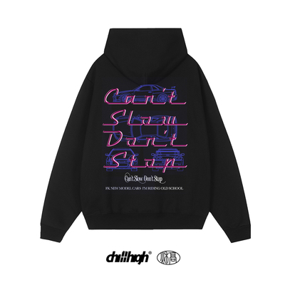 车文化致敬美式连帽套头卫衣