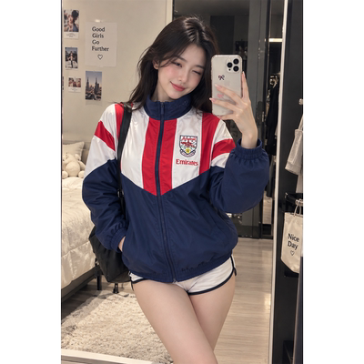 ASN2627足球服外套防水复古球衫刺绣风衣秋冬爆款 windbreaker