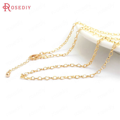 (37400)展开全长50CM 24K金色 心形链 成品项链