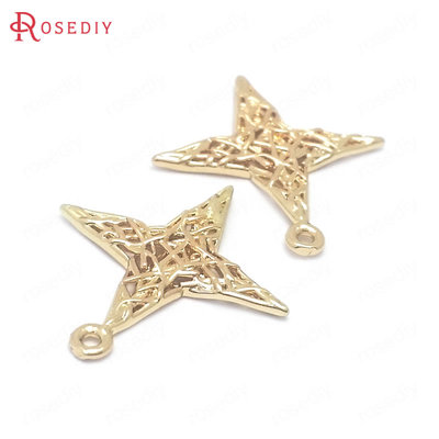 (38909)22.5x20MM 铜星星 挂件 吊坠10个