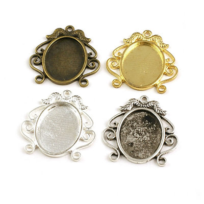 diy饰品手工配件25*18MM时光宝石底托项链手链吊合金底座27043