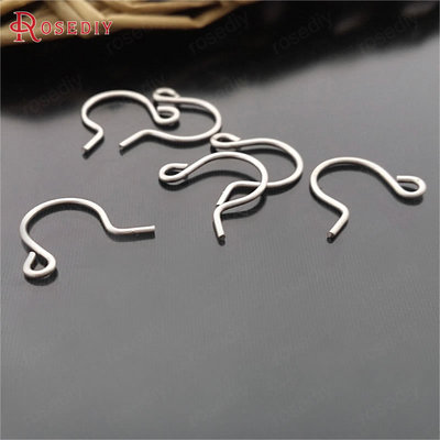 Diy饰品配件 耳环配件 勾高9MM 钢制 半圆小耳勾 100个(30377)