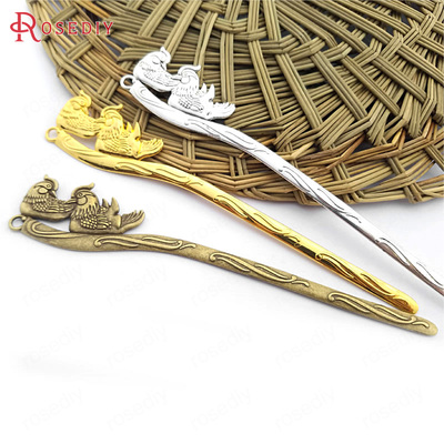 Diy头饰 发饰配件 复古合金饰品配件 鸳鸯 书签发簪 配件 30417