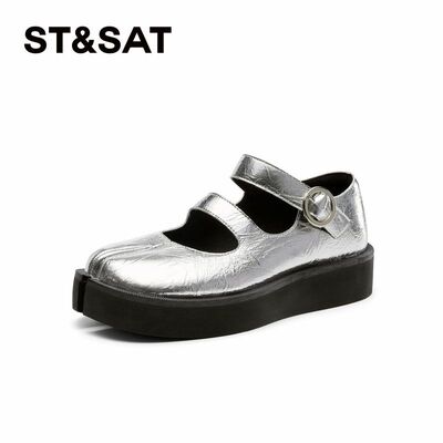 星期六厚底增高分趾玛丽珍鞋女