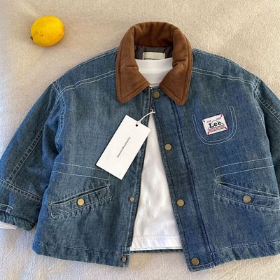 不二妈夹棉外套冬季保暖牛仔衬衣