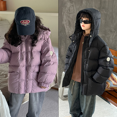 大E小e连帽90白鸭绒羽绒服外套