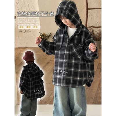 布芮欧衬衫中大童男女童夹棉外套