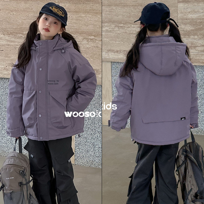吾束wooso女童派克服冲锋衣外套
