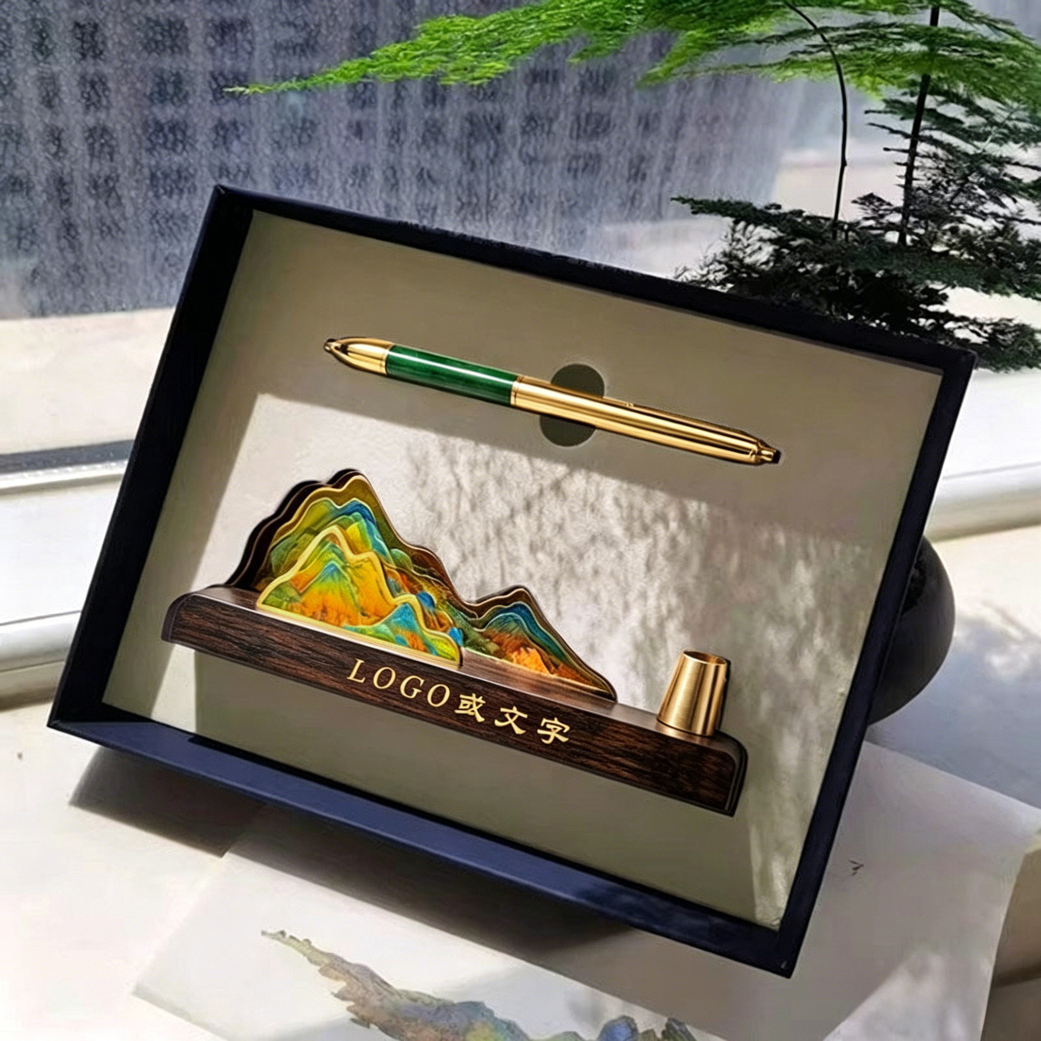 故宫文创商务伴手礼物千里江山熊猫摆件纪念品定制老外刻字送老师