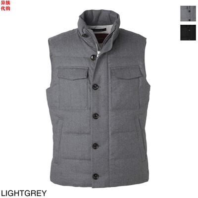 异族日本代购 意大利 MONTECORE 2025秋男士立领羊毛羽绒马甲背心