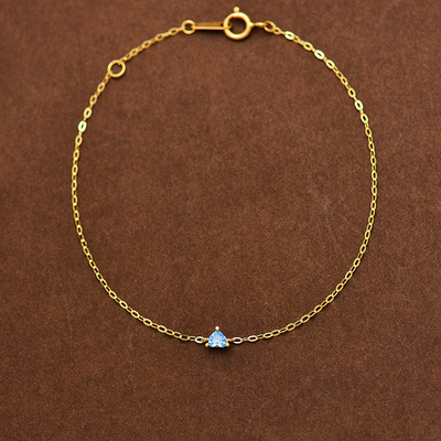 INNORE高级感14k蓝色爱心手链