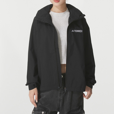 2025秋 阿迪达斯女装连帽外套W MT ESS 2L R J户外防风夹克JM8702