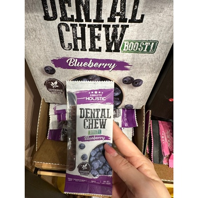 美国Absolute Holistic無穀物蓝莓蔓越莓花生酱洁齿骨狗零食试吃