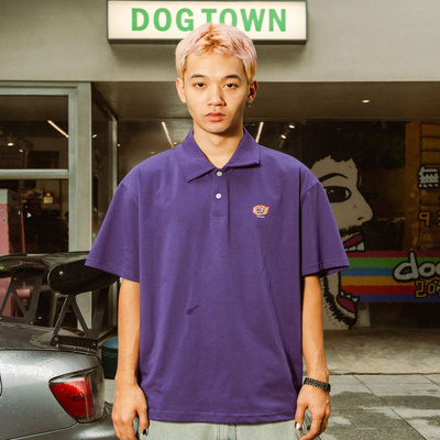 DOGTOWN METEORITE陨石火焰LOGO翻领POLO衫短袖TEE