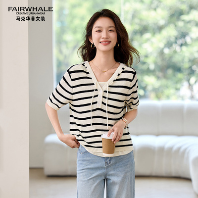 【●露露酱NN】马克华菲感假两件针织t恤夏季薄款上衣F52004A592