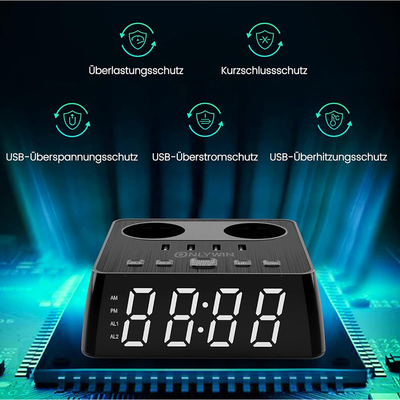 多功能插座时钟亮度可调节床头钟