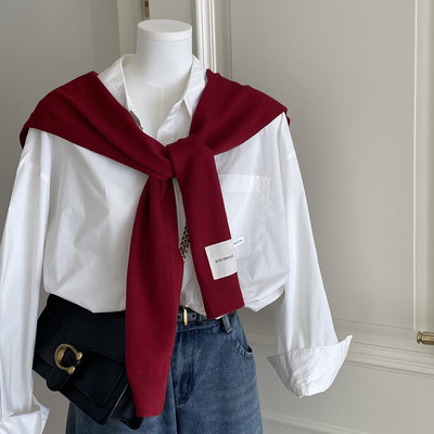 安哥拉红披肩韩版春秋红色