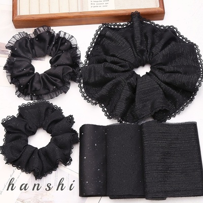 气质黑色蕾丝发圈diy布料材料