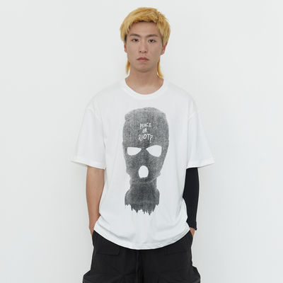 纽约潮牌Profound Foundation支线 头套印花重磅短袖宽松情侣tee