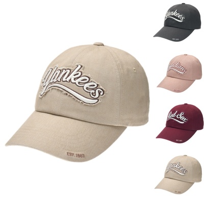 MLB男女弯檐复古刺绣遮阳棒球帽