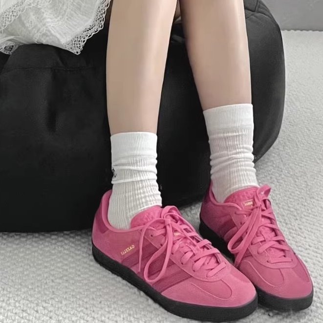 Adidas Gazelle三叶草男女鞋玫粉复古德训休闲低帮运动板鞋JI2585