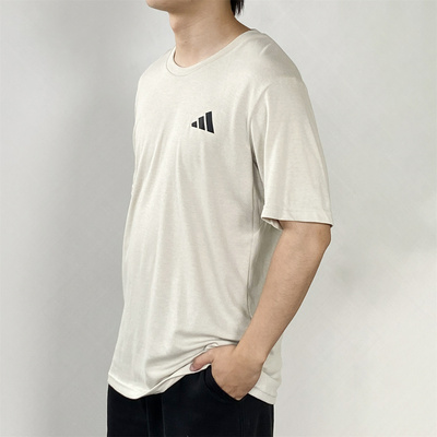 Adidas阿迪达斯夏男子小标跑步训练短袖吸湿排汗运动T恤JC7736