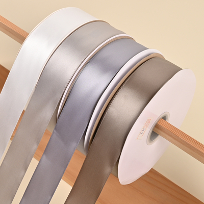 4cm厘米宽加密缎带米色米黄色白色灰色黑色咖啡色棕色褐色香槟