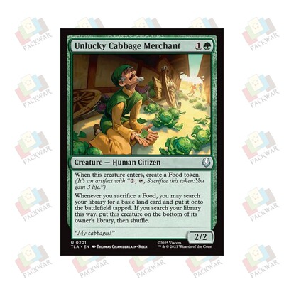 牌客窝 万智牌 倒楣的卷心菜商 Unlucky Cabbage Merchant 银 绿