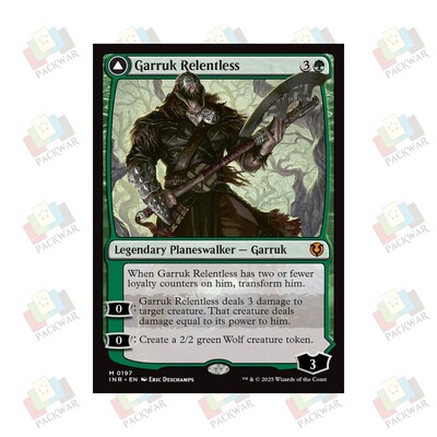 牌客窝 万智牌  无情贾路  Garruk Relentless 秘稀 绿色