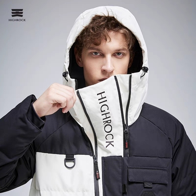 天石短款可加热男士热反射羽绒服