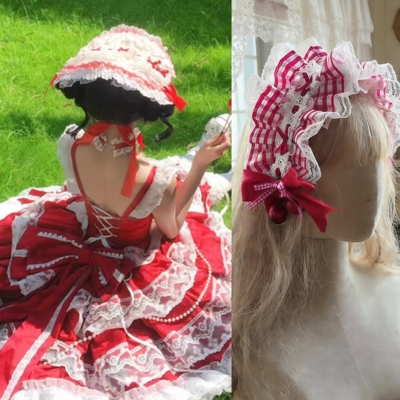 樱桃熟了小物头饰发带手作lolita原创洛丽塔汉洋折衷帽波奈特BNT