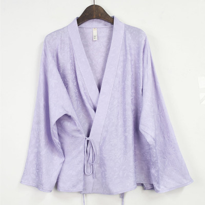 60411 河泥原创2026新款100桑蚕丝汉服领连肩袖上衣衬衫