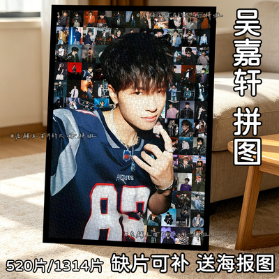 Rapeter吴嘉轩木质拼图1314片带相框成人解压手工diy定制生日礼物