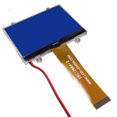 超薄2.6寸lcd12864液晶屏/128x64图形点阵cog液晶模块/底蓝白字