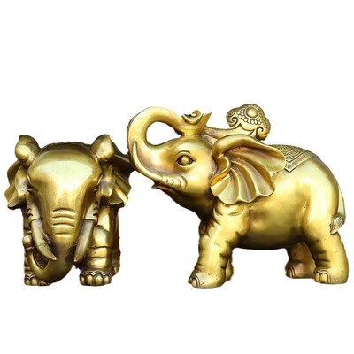 象大象雕塑摆件吸水象酒店摆件工艺品批发吉祥如意铜装饰